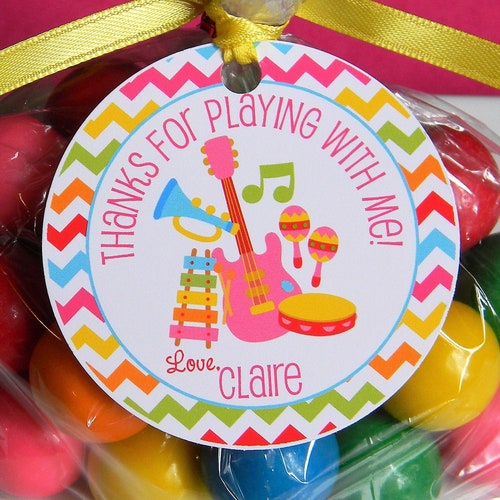 Music Favor Tags Music Thank You Tags Girl Music 1st - Etsy