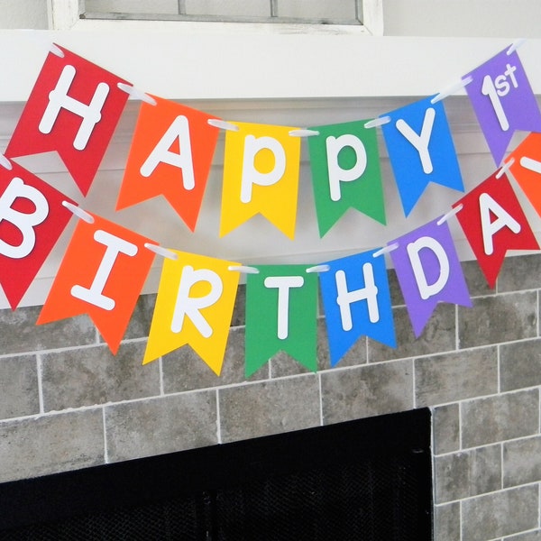 Colorful Happy Birthday Sign - Etsy