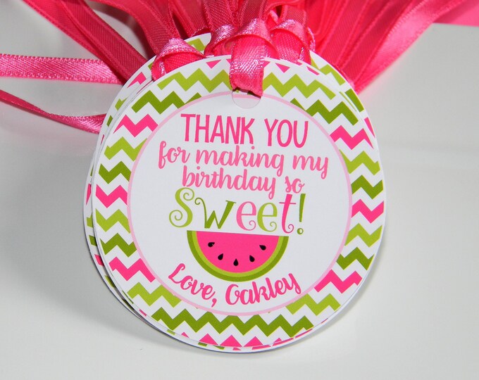 Watermelon Favor Tags, Watermelon Thank You Tags, Watermelon 1st ...