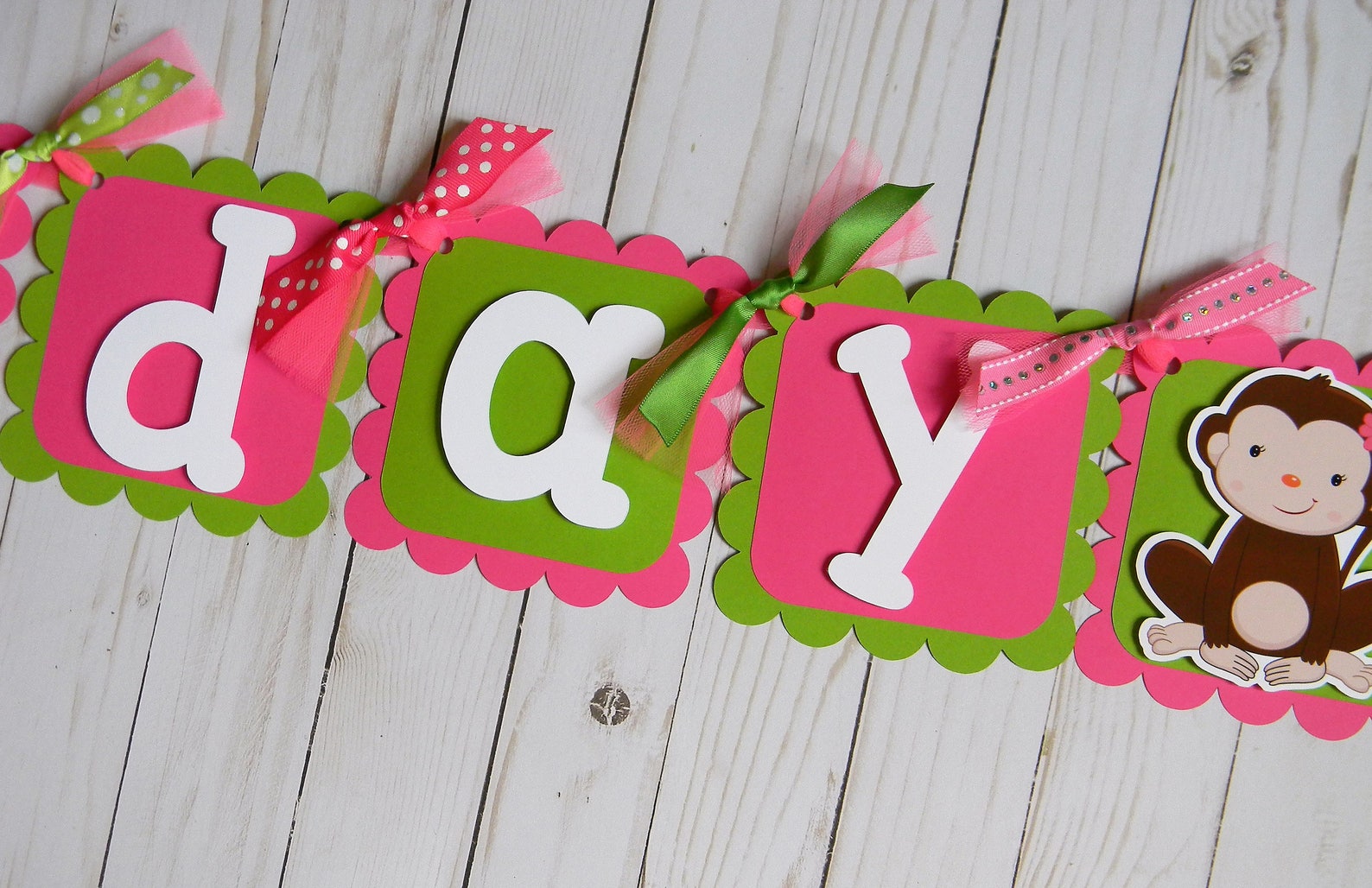 Monkey Banner Happy Birthday Banner Monkey Party Decorations | Etsy