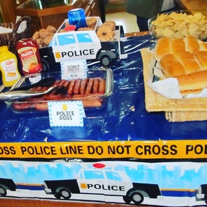 Police Party Food Tents - Customizable Labels - Policeman Table Decor ...