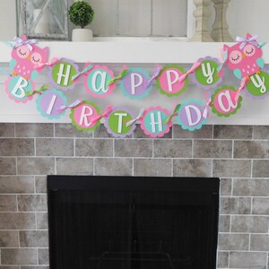 Owl Banner, Happy Birthday Banner, Owl Party Decorations - Etsy