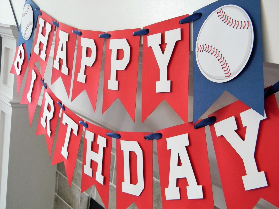 Baseball Party Banner - Custom Baseball Birthday Decor, Baseball Theme ...