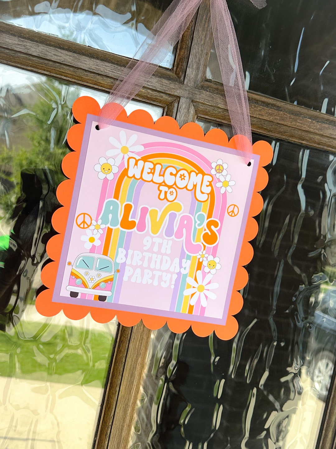 Groovy Welcome Sign, Hippie Party Decor, Groovy Door Sign, 70s Theme ...