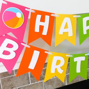 Beach Ball Banner, Pool Party Decor, Beach Ball Birthday, Summer Party ...