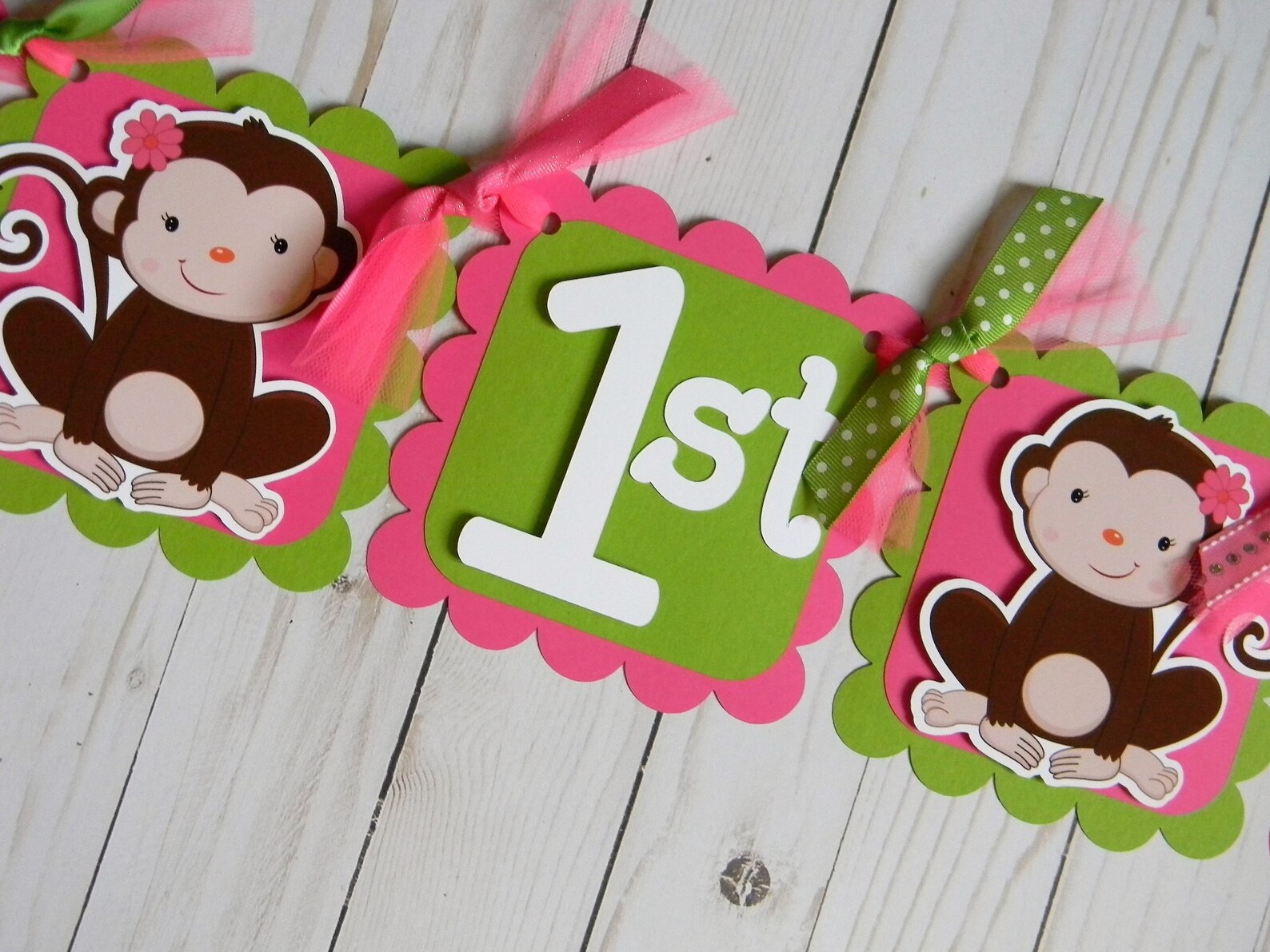Monkey Banner Happy Birthday Banner Monkey Party Decorations | Etsy