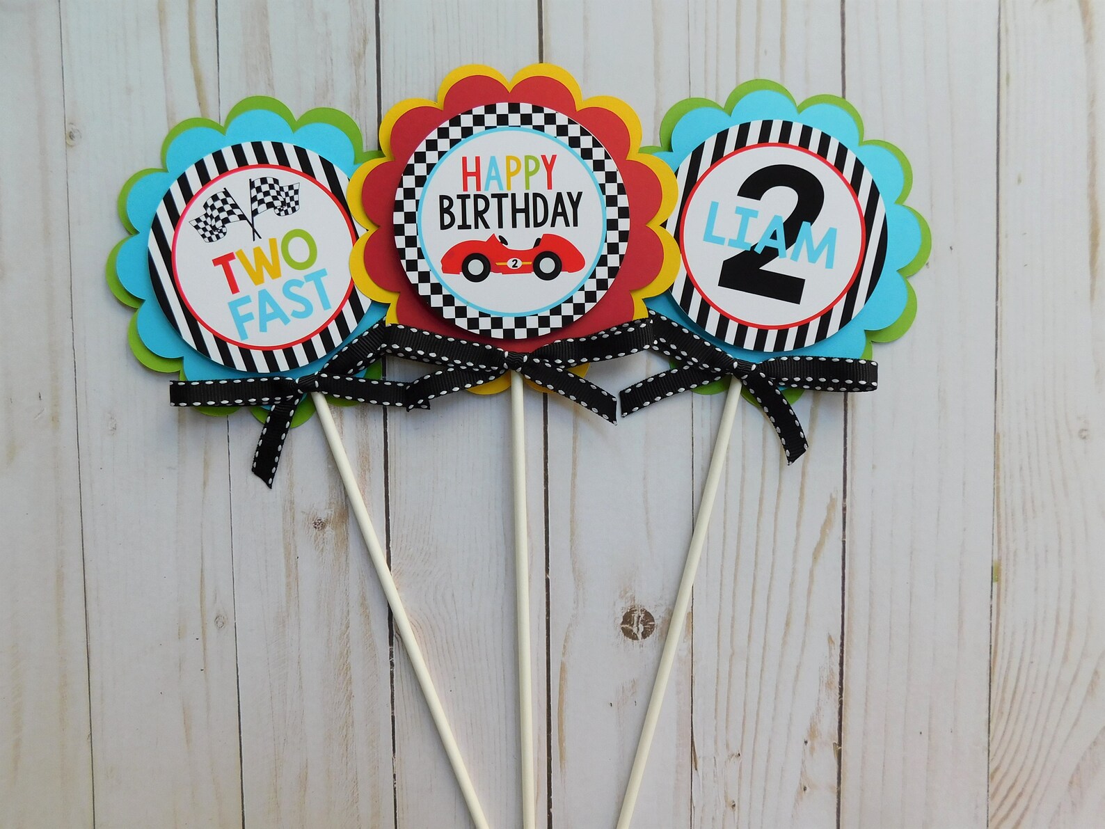 Race Car Centerpiece Sticks Race Car Party Decorations Two - Etsy