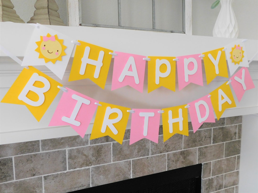 Sunshine Banner, Sunshine Birthday, Sun Party Decor, Pink Sunshine ...