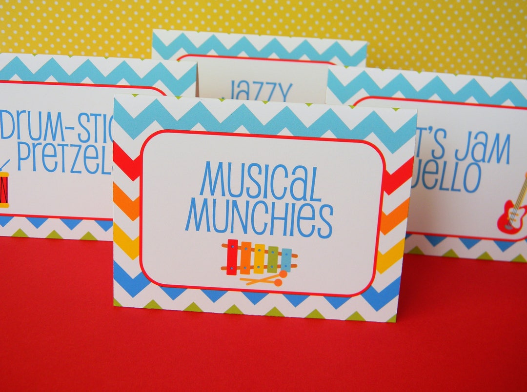 Music Food Labels, Music Food Tents, Musical Party Decor - Etsy