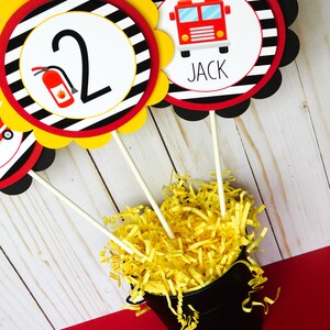 Firetruck Centerpieces, Fireman Centerpiece Sticks, Firetruck Party ...