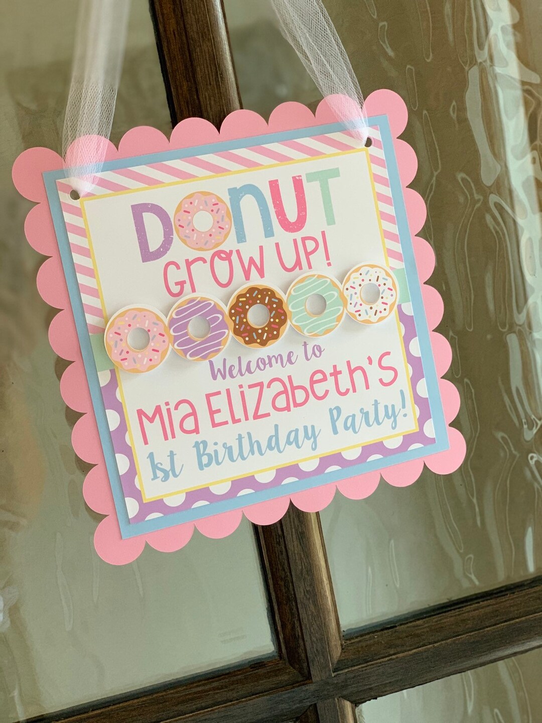 Donut Party Welcome Sign, Donut Party Decor, Donut Door Sign, Donut ...