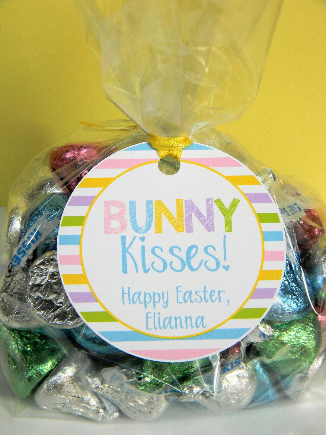 Easter Treat Tags Bunny Kisses Tags Happy Easter Tags - Etsy