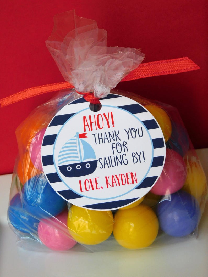 PRINTED Nautical Sailboat Favor Tags - Personalized Birthday Party ...