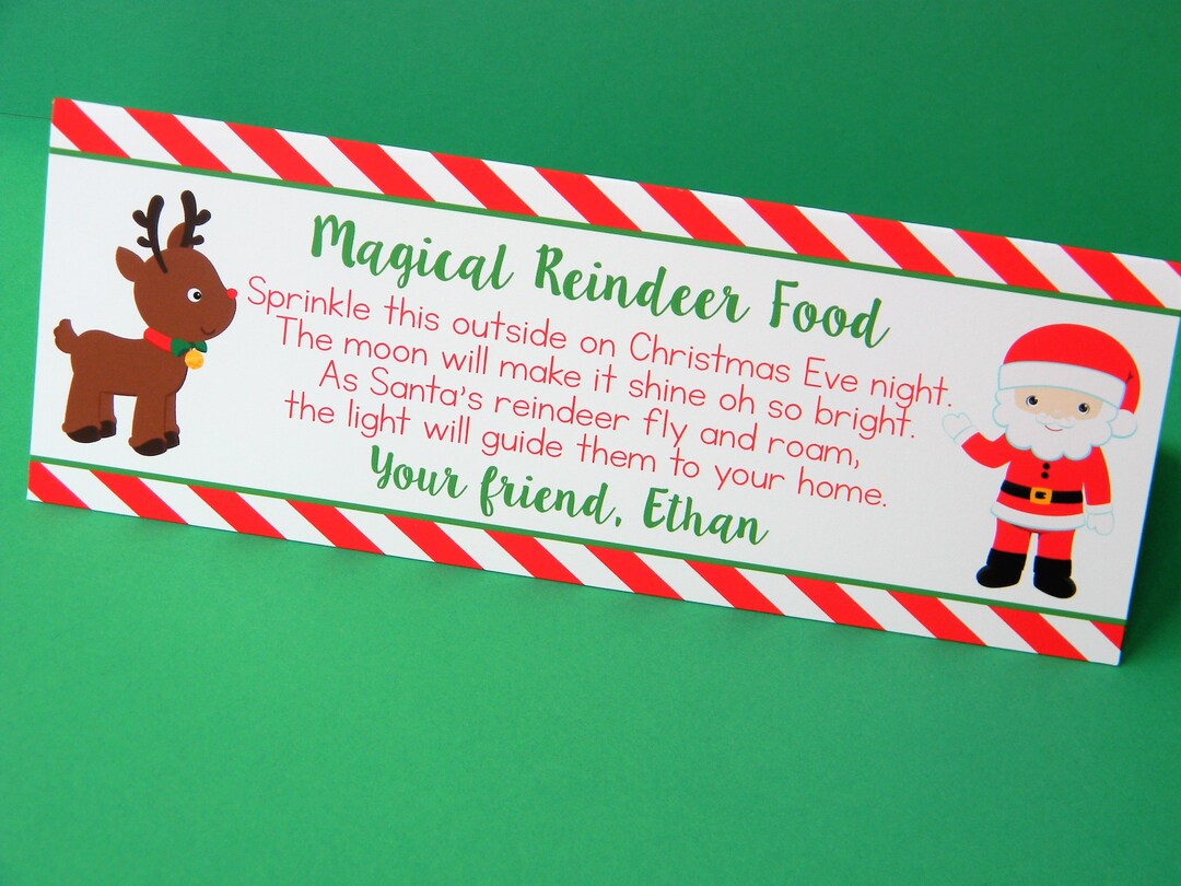 PRINTED Magic Reindeer Food Bag Topper, Christmas Eve Treat Bag Topper ...