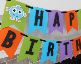 Monster Birthday Party Printable Banner PDF Printable Party - Etsy