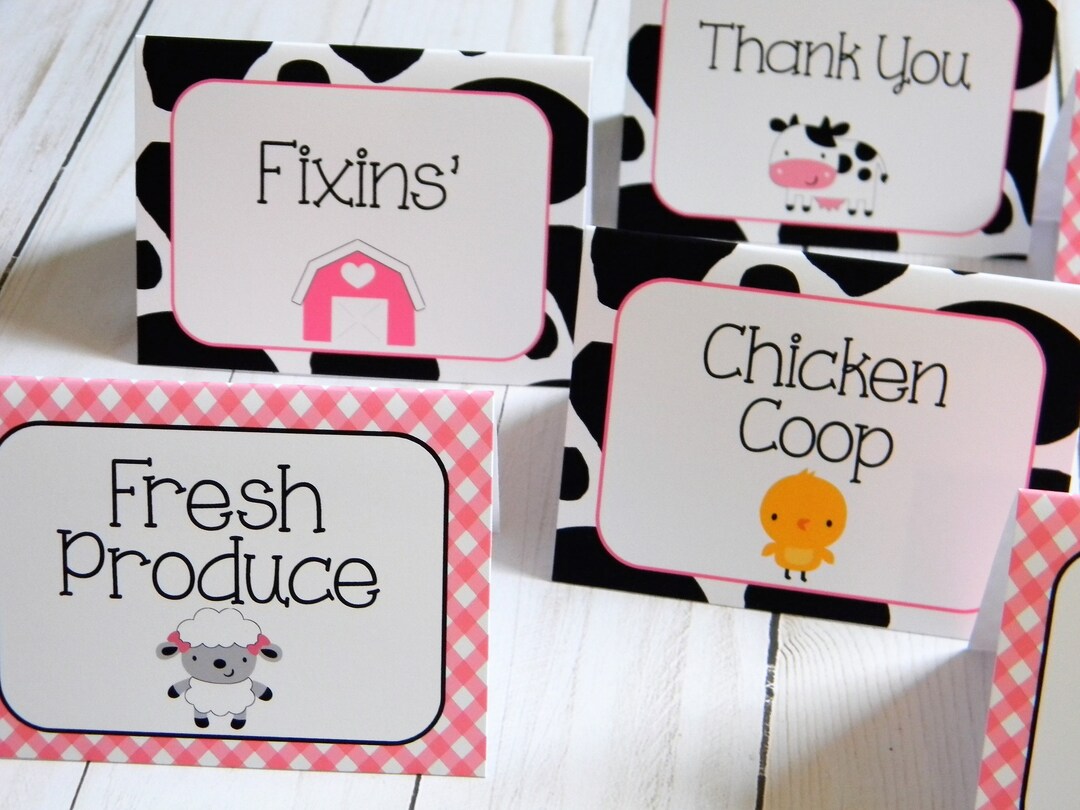 Farm Food Labels, Farm Food Tents, Girl Farm Party - Etsy
