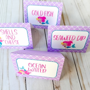 Mermaid Food Labels, Mermaid Food Tents, Mermaid Party Decor - Etsy