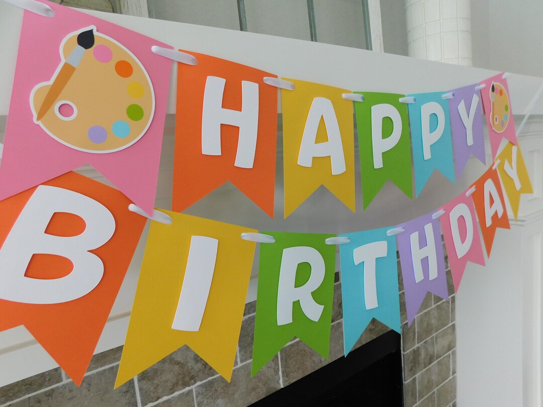 Art Party Banner in Pastel Colors - Custom Art Birthday Decor, Art ...