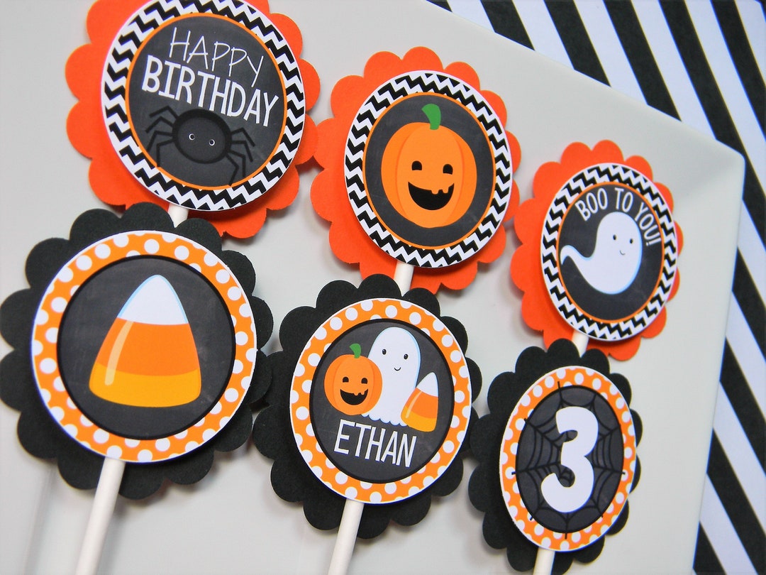 Halloween Cupcake Toppers, Halloween Cupcakes, Halloween First Birthday ...