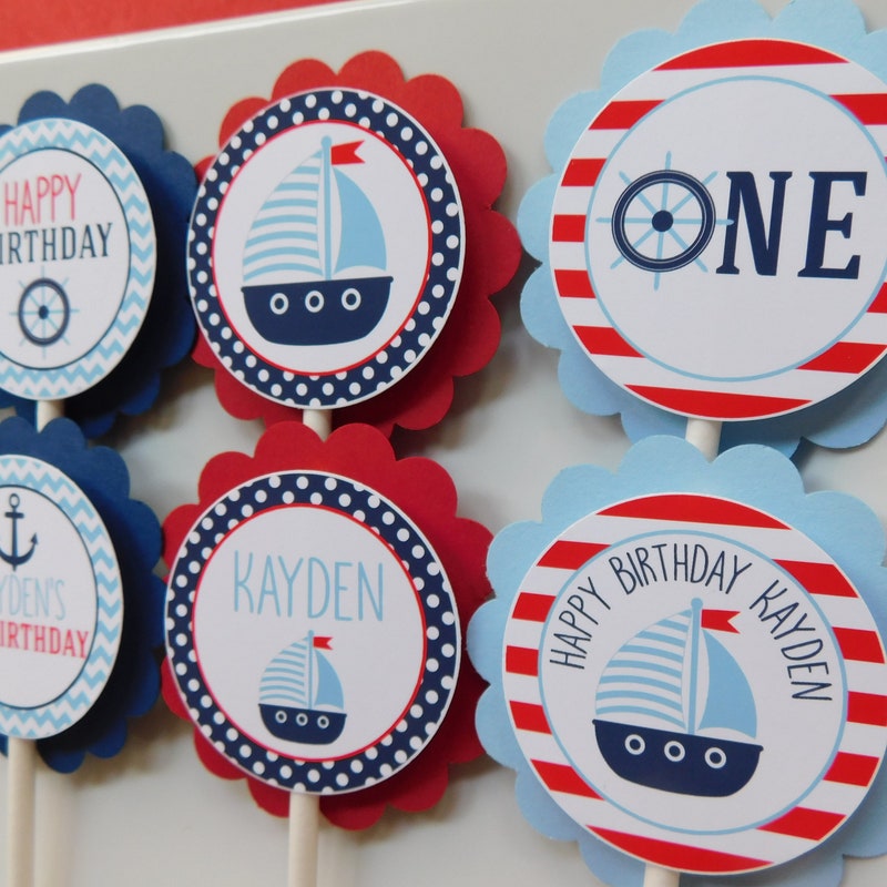 Sailboat Cupcake Toppers - Etsy