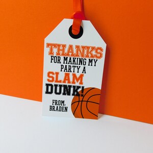 Basketball Favor Tags, Basketball Thank You Tags, Basketball Birthday ...