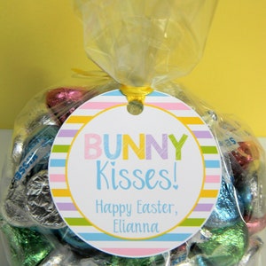 Easter Treat Tags Bunny Kisses Tags Happy Easter Tags - Etsy