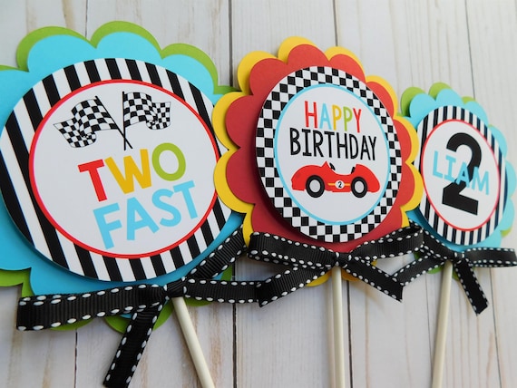 Race Car Centerpiece Sticks, Race Car Party Decorations, Two Fast ...