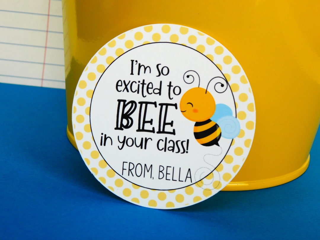 Bee Back to School Treat Tags for Kids, Classmate Tags, First Day of ...