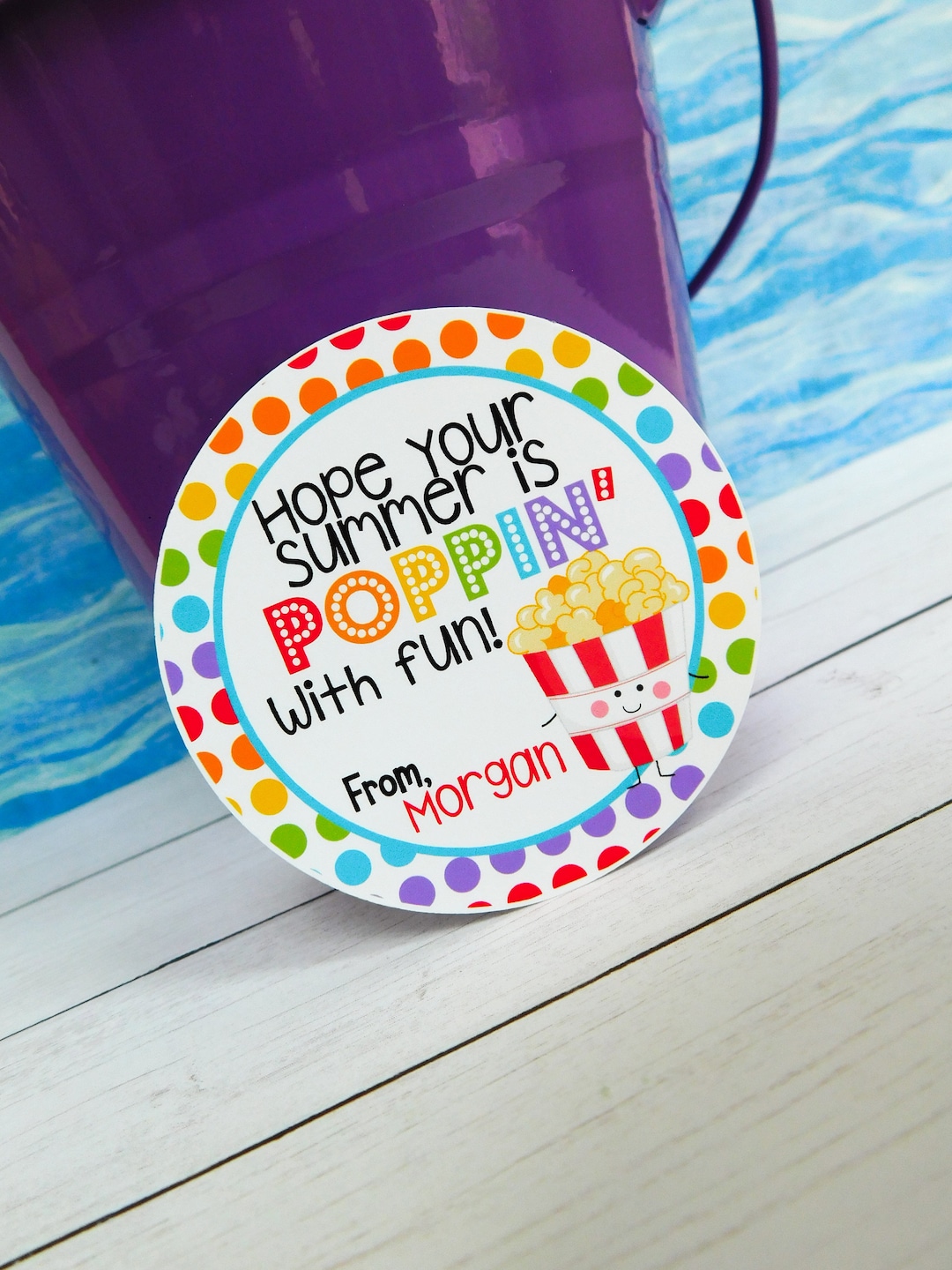 Poppin Summer Treat Tags, Personalized Popcorn Gift Tags, End School ...