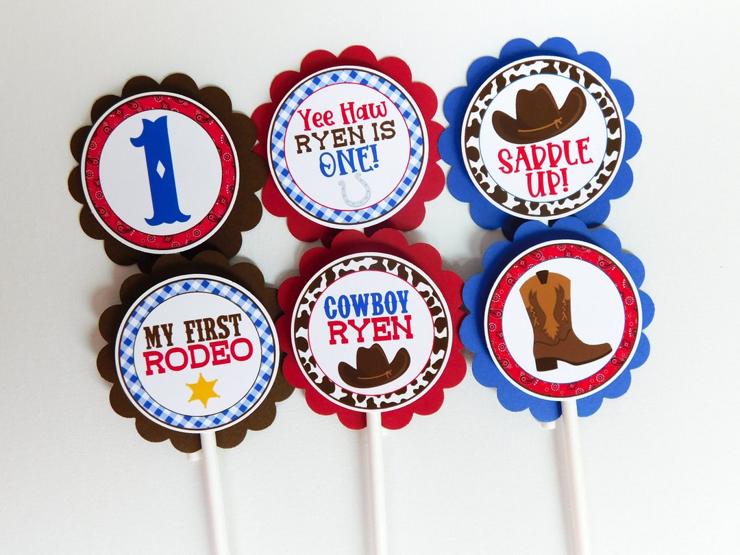 Rodeo Cupcake Toppers, Cowboy Cupcakes, My First Rodeo Party Decor - Etsy