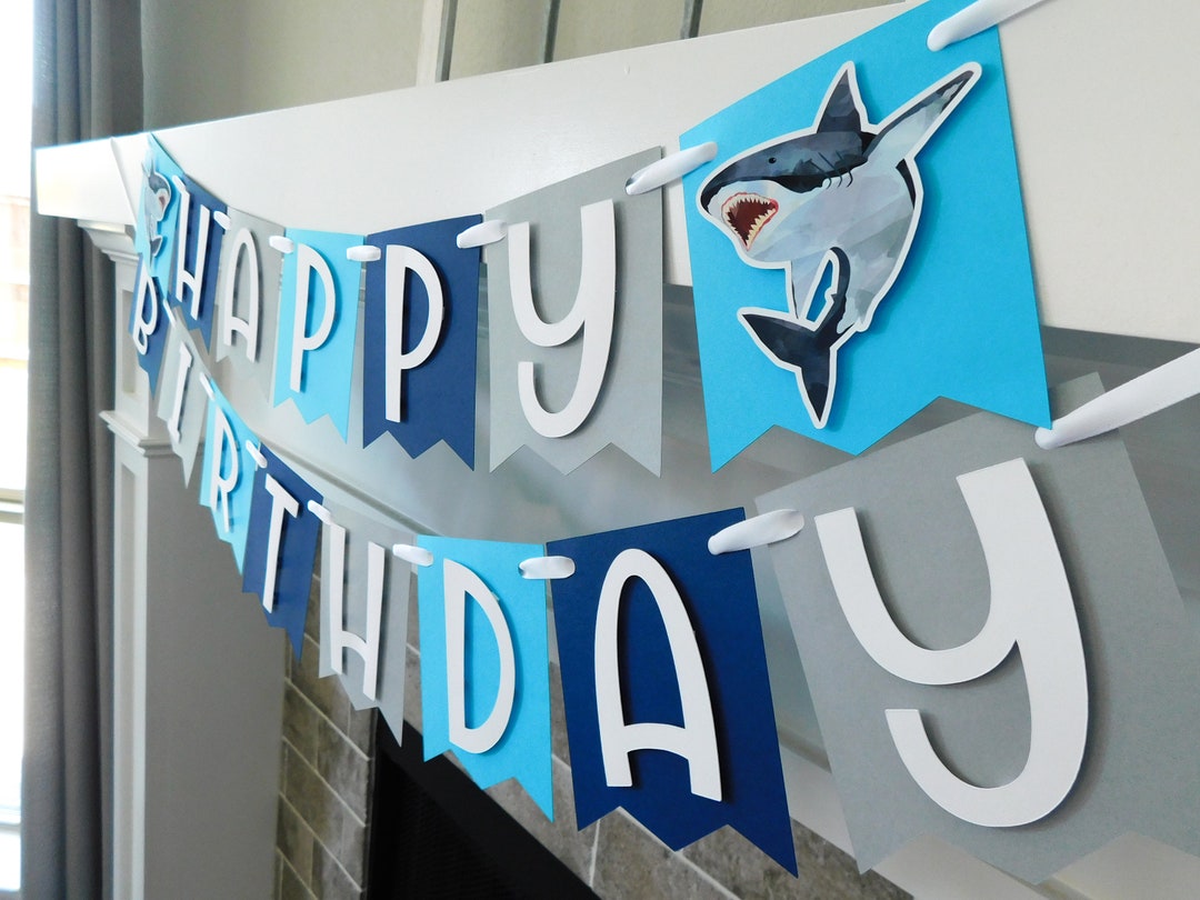 Shark Banner, Shark Party Decor, Shark Birthday, Shark Party Banner - Etsy