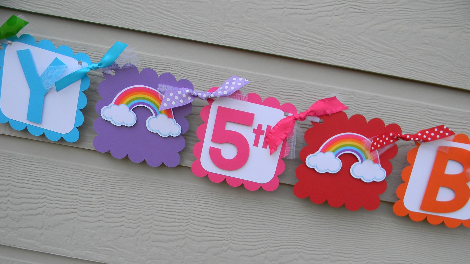 Rainbow Banner Custom Birthday Banner Rainbow Party | Etsy