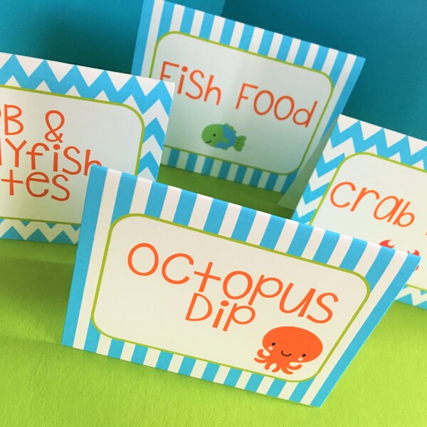 Under the Sea Food Labels - Etsy