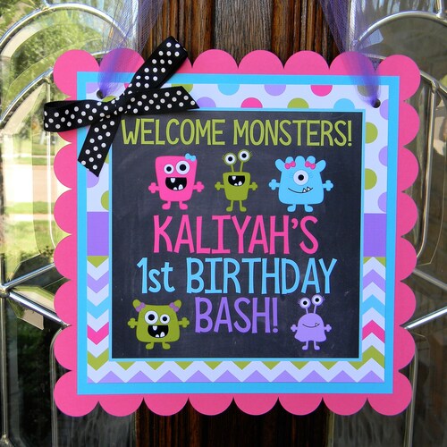 Girl Monster BIRTHDAY Party Printable Package & Invitation | Etsy