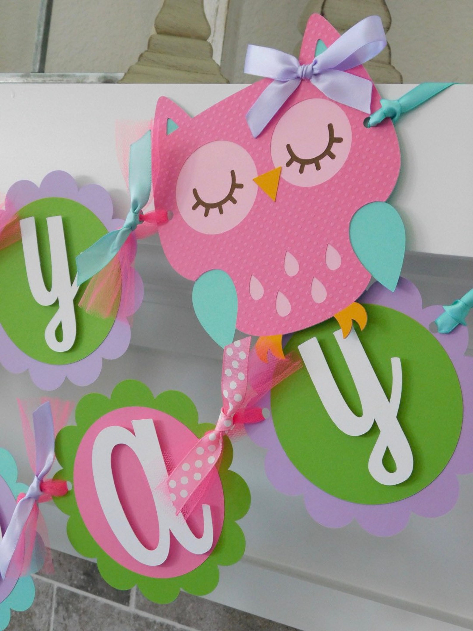 Owl Banner Happy Birthday Banner Owl Party Decorations | Etsy