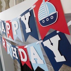 Nautical Banner, Sailboat Birthday, Nautical Party Decor - Etsy