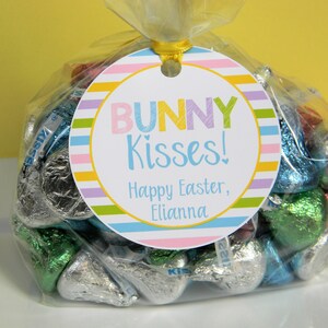 Easter Treat Tags Bunny Kisses Tags Happy Easter Tags - Etsy