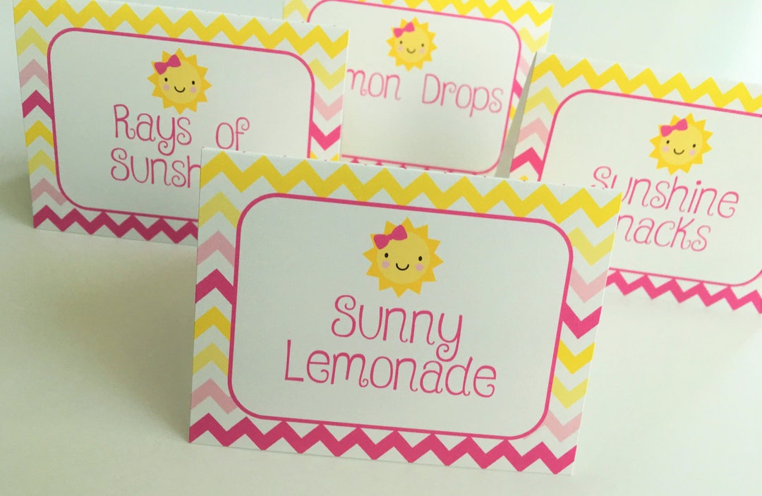 Sunshine Food Labels, Sunshine Food Tents, Sun Party Decor - Etsy