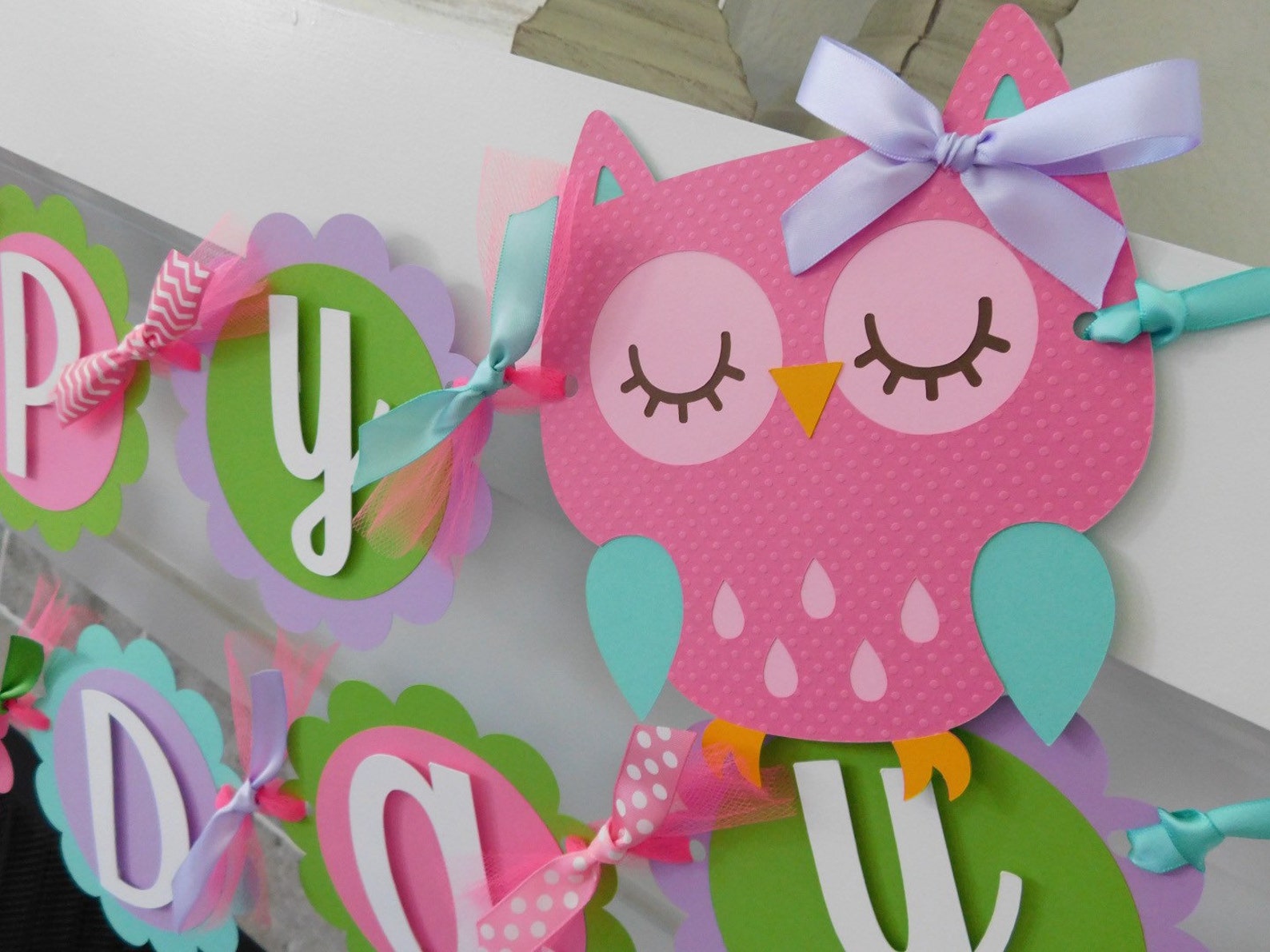 Owl Banner Happy Birthday Banner Owl Party Decorations | Etsy