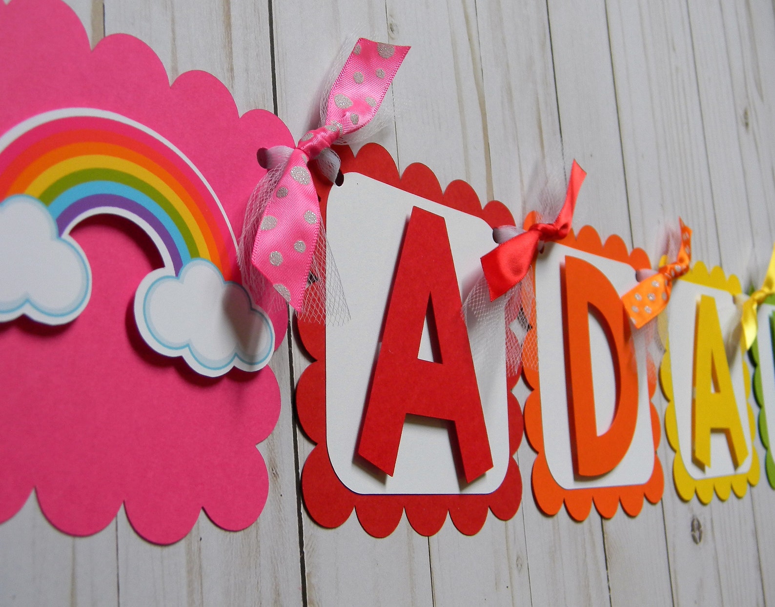 Rainbow Birthday Banner: Handmade Party Decorations - Etsy