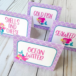 Mermaid Food Labels, Mermaid Food Tents, Mermaid Party Decor - Etsy