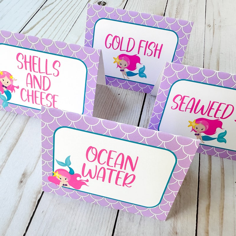 Mermaid Food Tags - Etsy