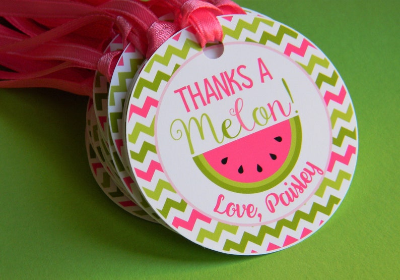 Watermelon Favor Tags Watermelon Thank You Tags Watermelon - Etsy