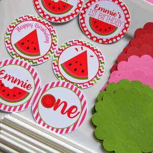Watermelon DIY Cupcake Topper Kit, Watermelon Cupcakes, DIY Party Decor ...