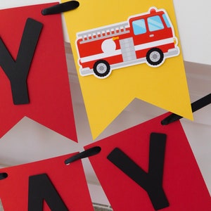 Firetruck Banner, Fireman Party Decor, Firetruck Birthday, Firetruck ...