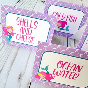 Mermaid Food Labels, Mermaid Food Tents, Mermaid Party Decor - Etsy