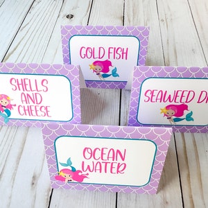 Mermaid Food Labels, Mermaid Food Tents, Mermaid Party Decor - Etsy