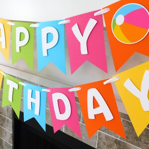 Beach Ball Banner, Pool Party Decor, Beach Ball Birthday, Summer Party ...