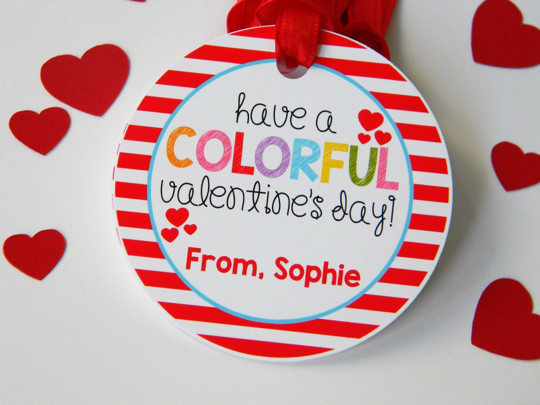 Colorful Valentines Day Treat Tags, Classroom Valentines, Valentines ...