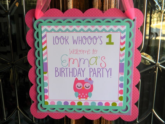 Owl Door Sign, Owl Party Decorations, Owl Door Hanger by Sweetheart ...